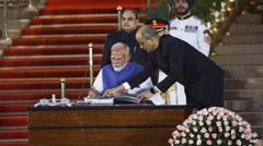 Narendra Modi takes oath as India's prime minister - BBC News