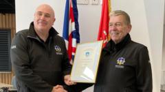 West Yorkshire firefighter celebrates 50 years in the service - BBC News