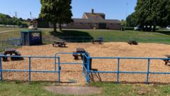 Upset after Thornbury splash pad covered up - BBC News