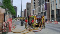 Canning Town: Seven hospitalised after fire at construction site - BBC News