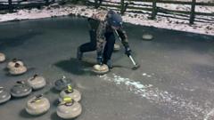 Curling goes outdoors as temperatures drop - BBC News