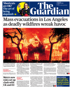Newspaper headlines: 'Apocalypse' LA and 'Reeves faces extra tax rises ...
