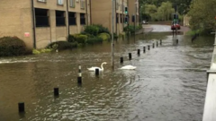 Heavy rain and flooding causes disruption across Cambridgeshire - BBC News