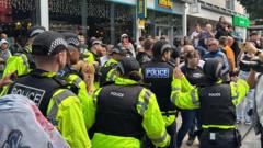 Chairs and bottles thrown as protesters clash in Blackpool - BBC News