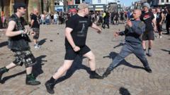 More than 90 arrests made after unrest breaks out at protests - BBC News