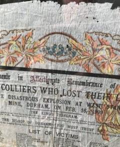 West Stanley Pit disaster serviette donated to Beamish after The Repair ...
