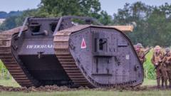 Guy Martin WW1 Tank Replica displayed in Lincoln - BBC News