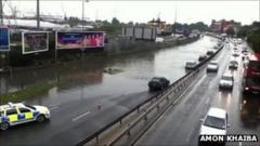 Hampshire sees flooding after heavy rain fall - BBC News