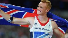Greg Rutherford Milton Keynes 'Leaping Man' statue completed - BBC News