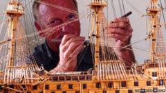 Matchstick modeller creates flotilla of miniature ships - BBC News