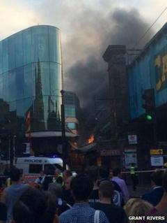 Fire breaks out at Camden Stables Market, London - BBC News