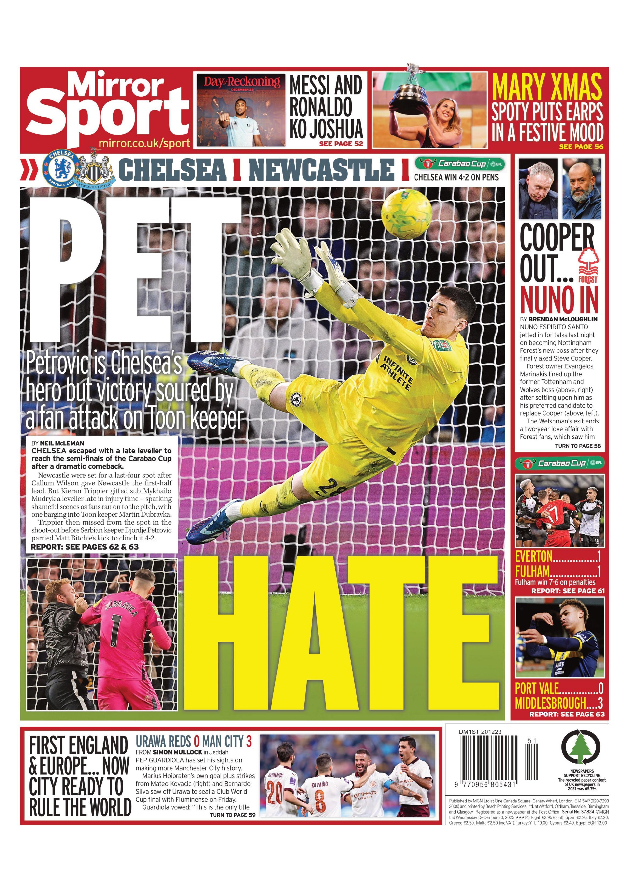 Wednesday's back pages - BBC Sport