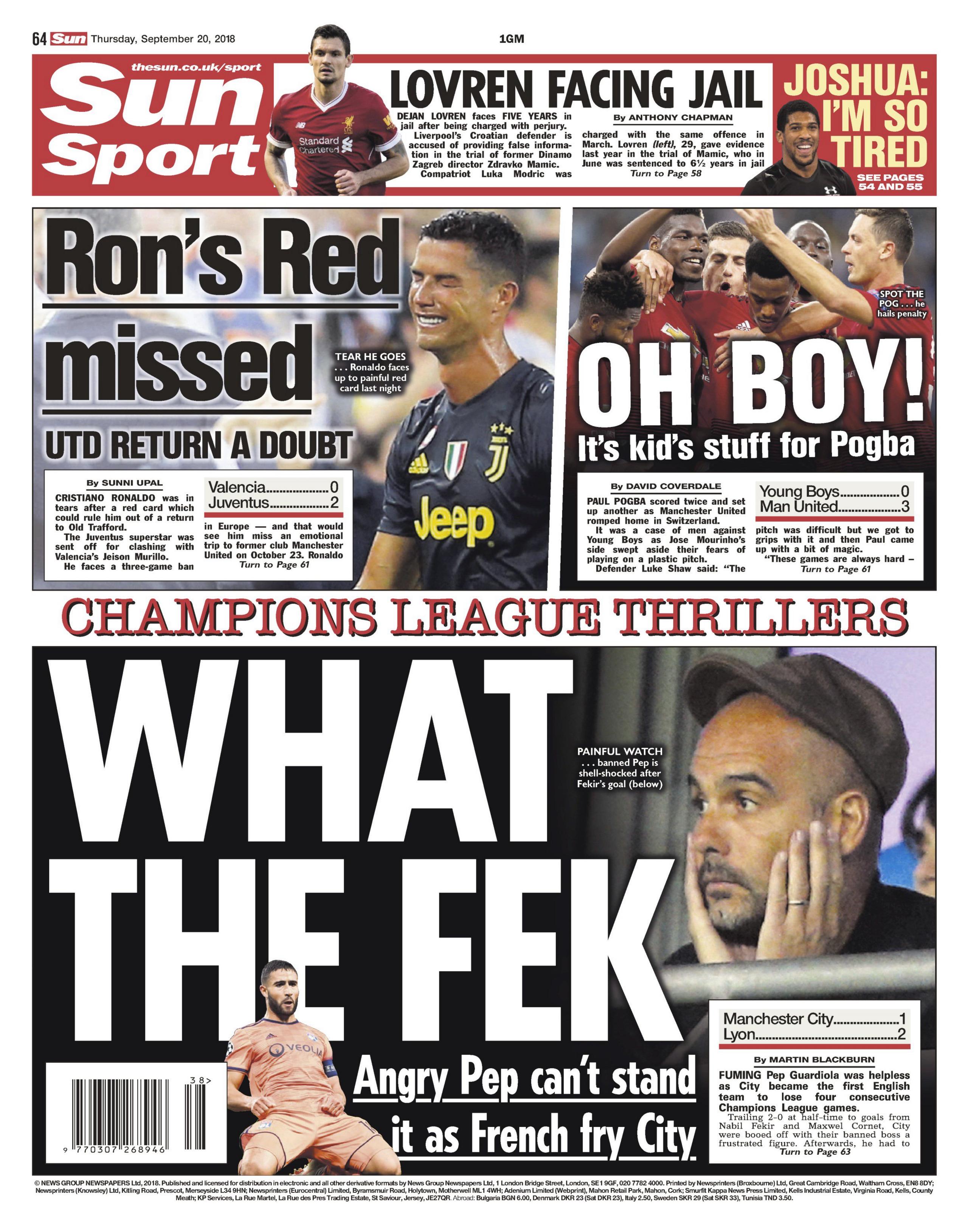 Thursday's back pages - BBC Sport