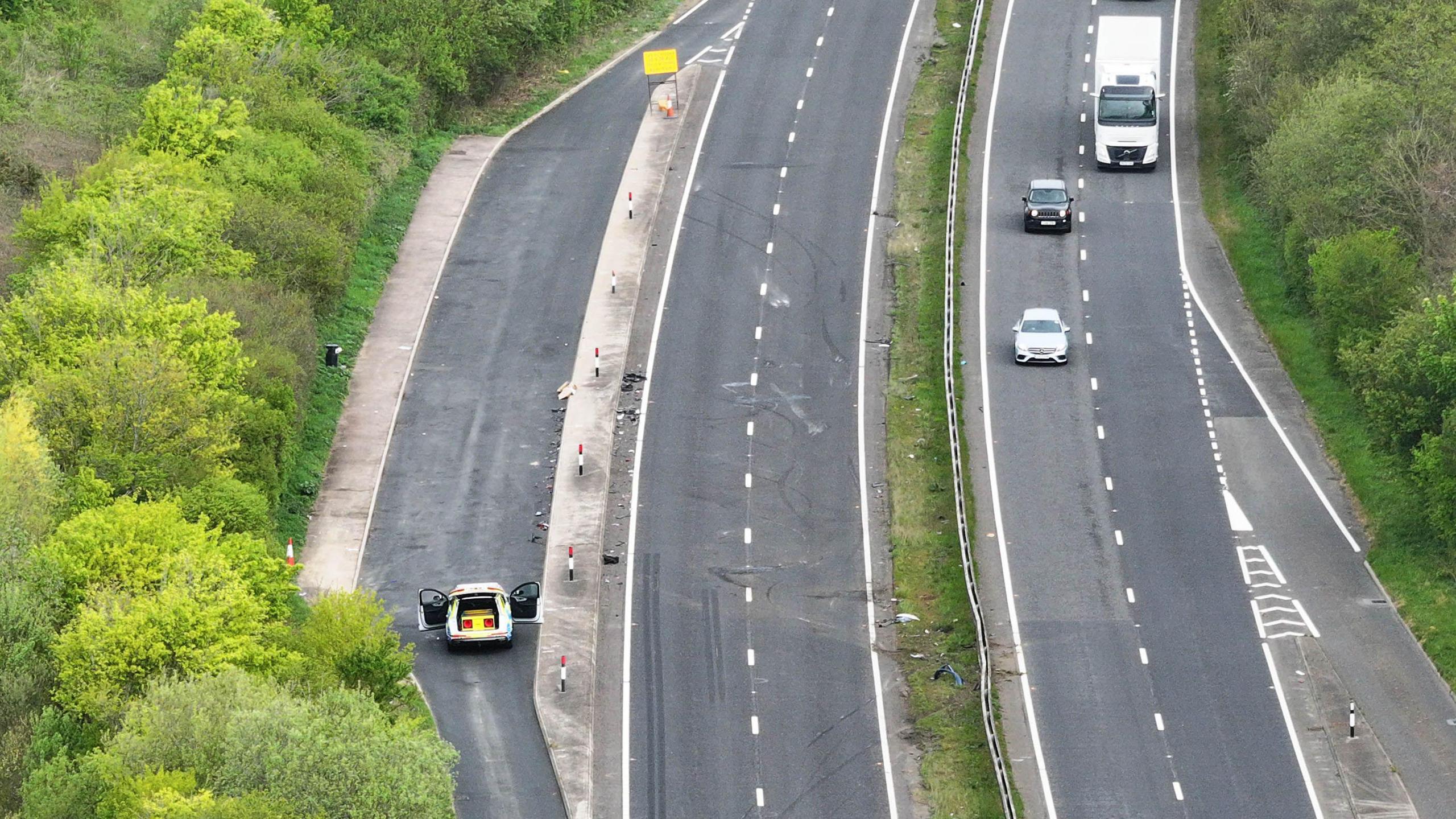 A23 northbound reopens after multi-vehicle crash at Albourne - BBC News