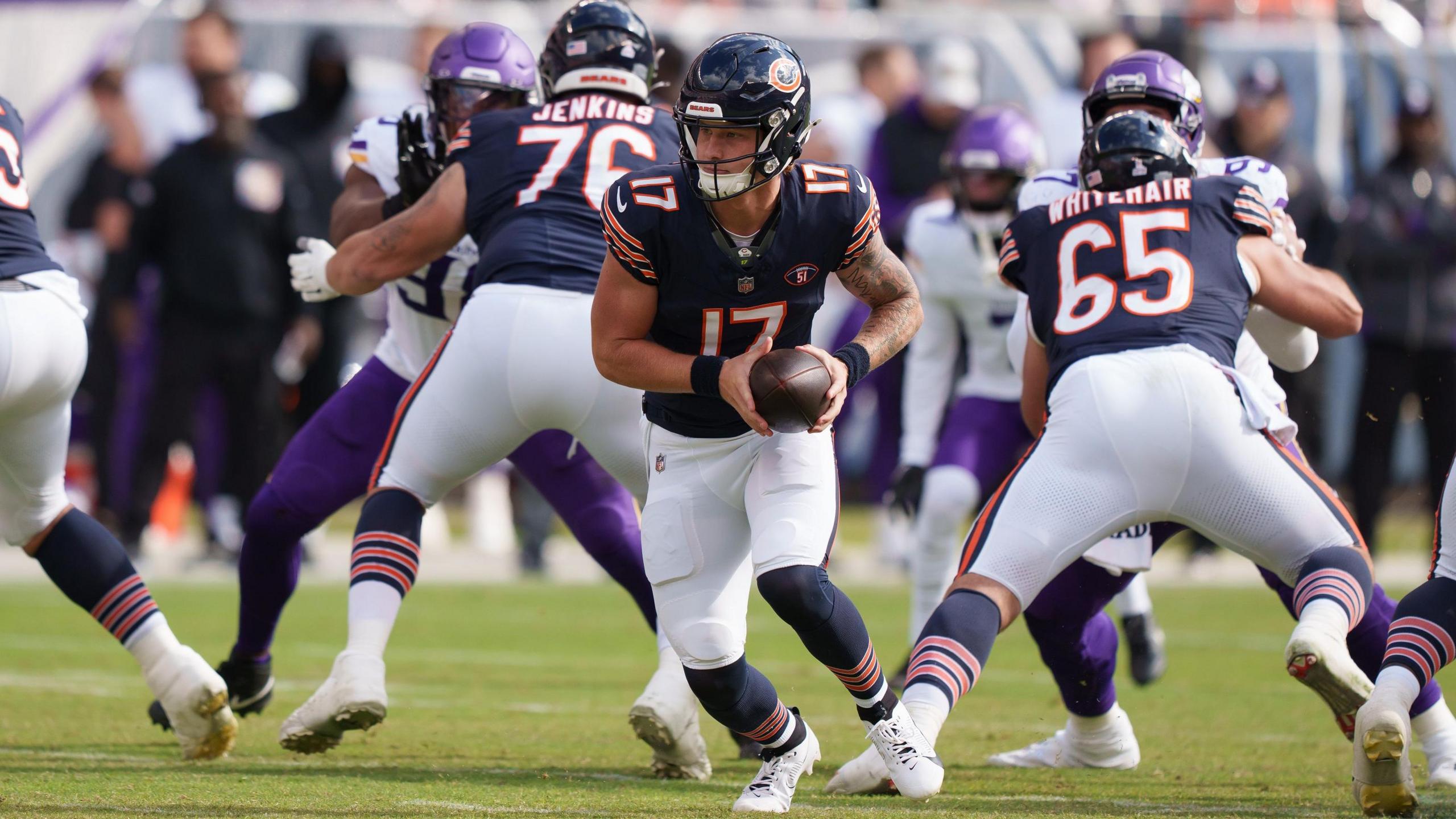 Tyson Bagent: Tattooed star wants Wales support for Chicago Bears - BBC ...