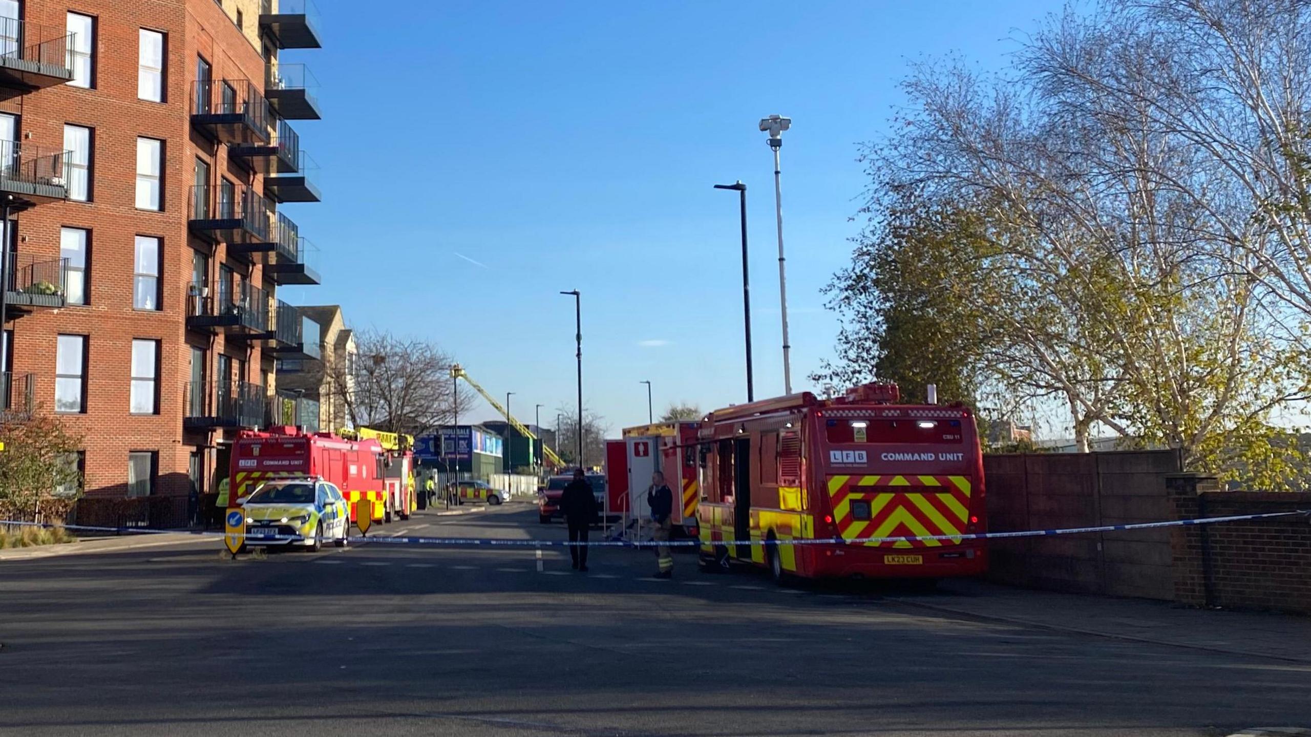 Southall warehouse fire under control - BBC News
