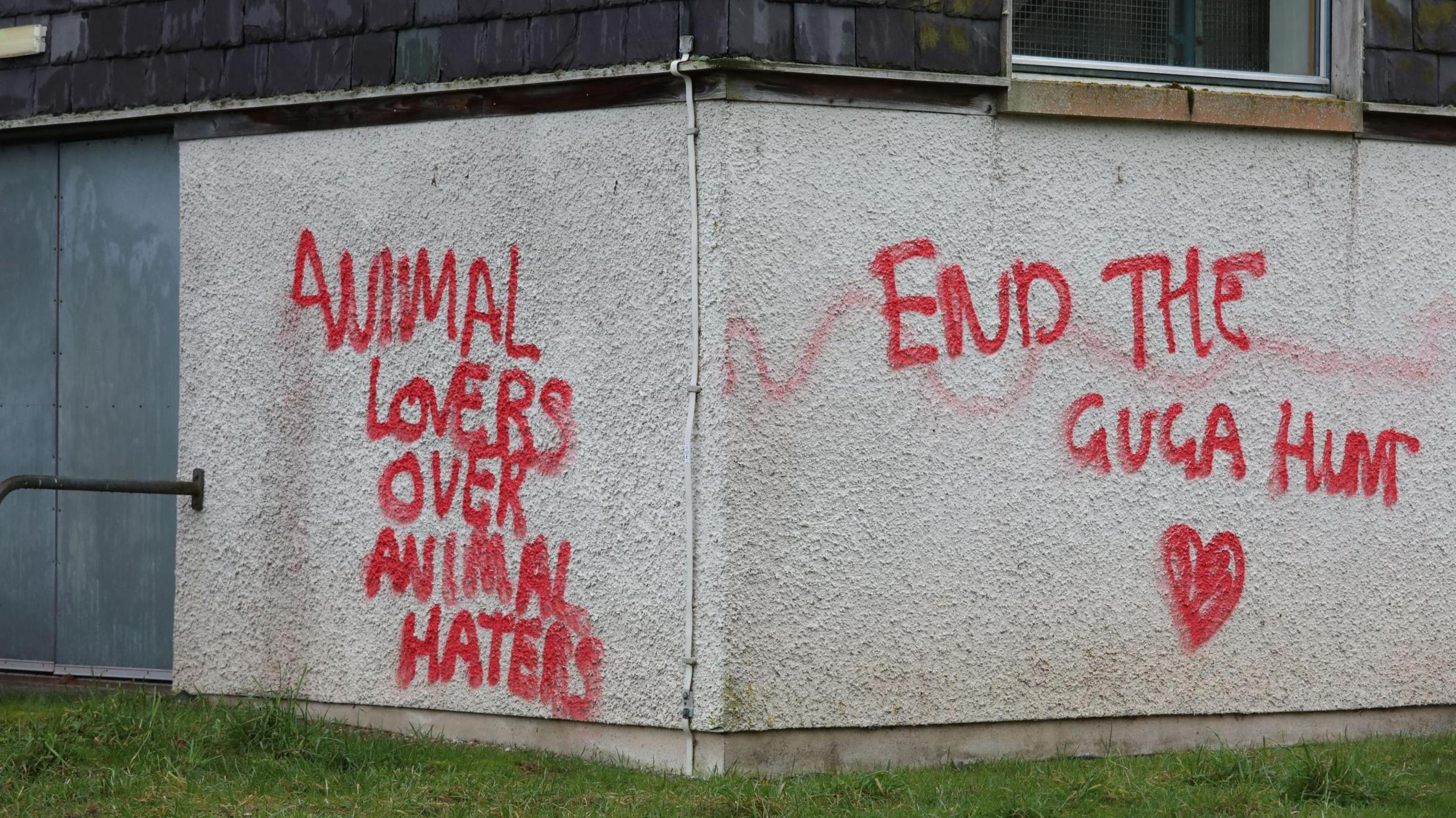 Anti-guga hunt graffiti sprayed on walls of NatureScot headquarters ...