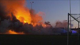 Fire breaks out at Deal Town football club - BBC News