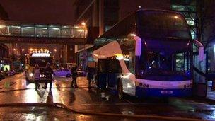Belfast bus evacuated after fire - BBC News