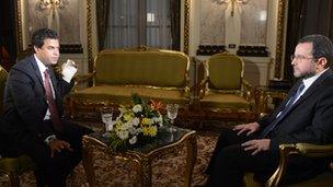 BBC Arabic's Khaled Ezz El-Arab interviews Egypt's Prime Minister Hisham Qandil