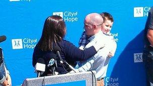 Barry Crackett meets Ryan Compton, the boy whose life he saved - BBC News