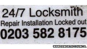 Burglars 'mark Wandsworth homes with locksmith stickers' - BBC News