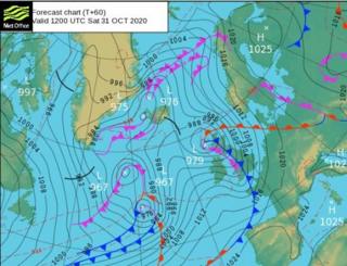 Hurricane Epsilon sends huge waves to NI coastline - BBC News