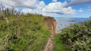 'Significant' Filey cliff collapse sparks Cleveland Way diversion - BBC ...