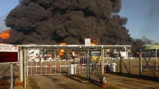Photos from inside Buncefield explosion captured by firefighter - BBC News