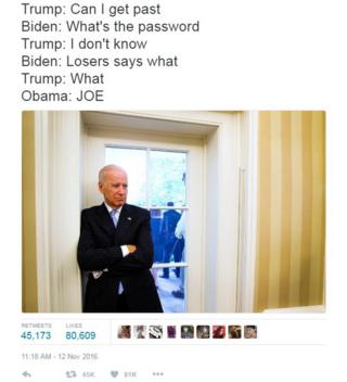 Biden and Obama memes: Jokes on Trump imagined - BBC News