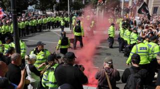 More than 90 arrests made after unrest breaks out at protests - BBC News