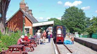 Shillingstone railway line rebuilt by volunteers officially opens - BBC ...