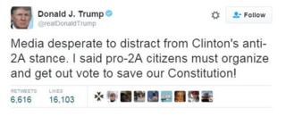 Clinton says Trump incited violence with 'Second Amendment' remarks ...
