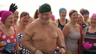 Former Royal Marines Commando with cancer completes cold dips challenge ...