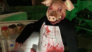 Halloween: Pig-headed butcher's bloodcurdling Aberdare house - BBC News