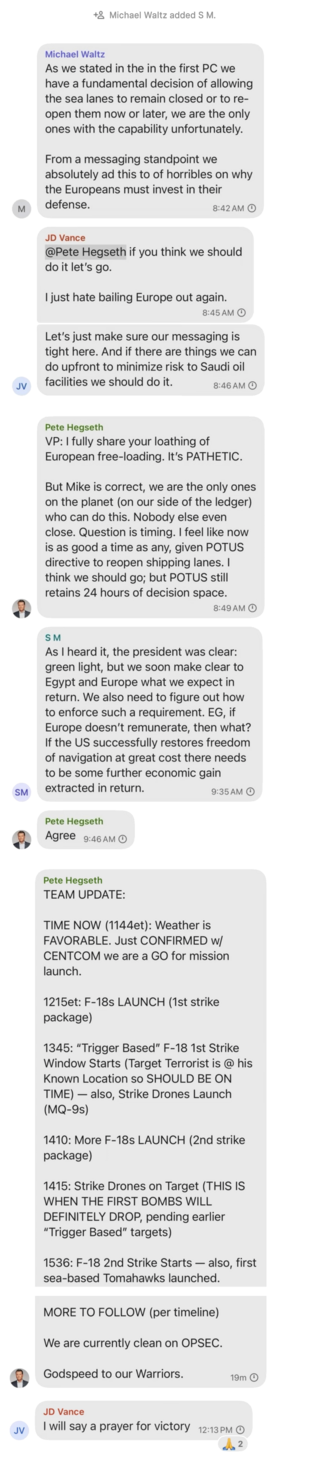 Read messages Trump officials exchanged on leaked Signal thread - BBC News