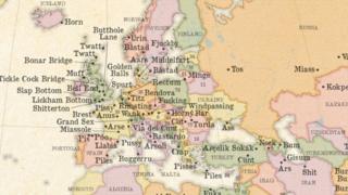This map shows the rudest place names in the world - BBC News