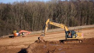 A417 missing link: Excavation for new route begins - BBC News