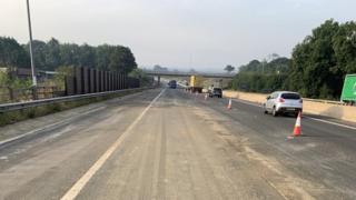 M3 motorway: Spilt milk caused partial Fleet services closure - BBC News