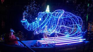 Dazzling Matlock Bath Illuminations designs float down River Derwent ...