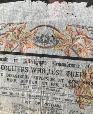West Stanley Pit disaster serviette donated to Beamish after The Repair ...