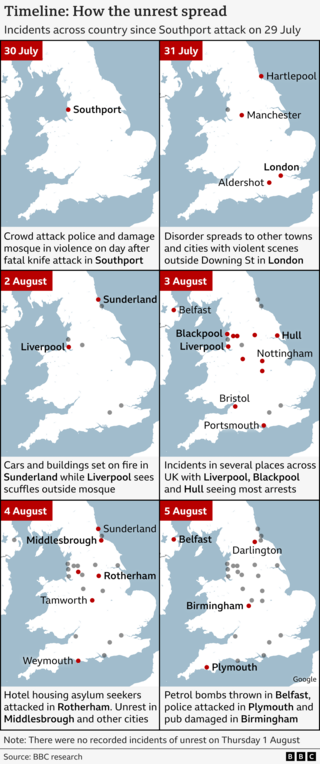 Why are there riots in the UK and where are they taking place? - BBC News