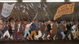 Newport Chartist mural: Protest as demolition takes place - BBC News