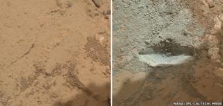 Curiosity Mars rover hammers into rock - BBC News