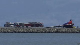 Boeing 777 plane crash-lands at San Francisco airport - BBC News