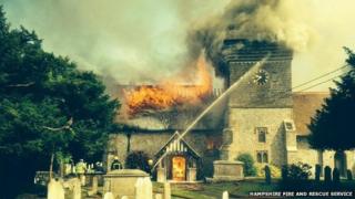 Ropley church gutted by blaze - BBC News