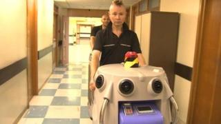 Robot cleaners used cut hospital infection in north Wales - BBC News