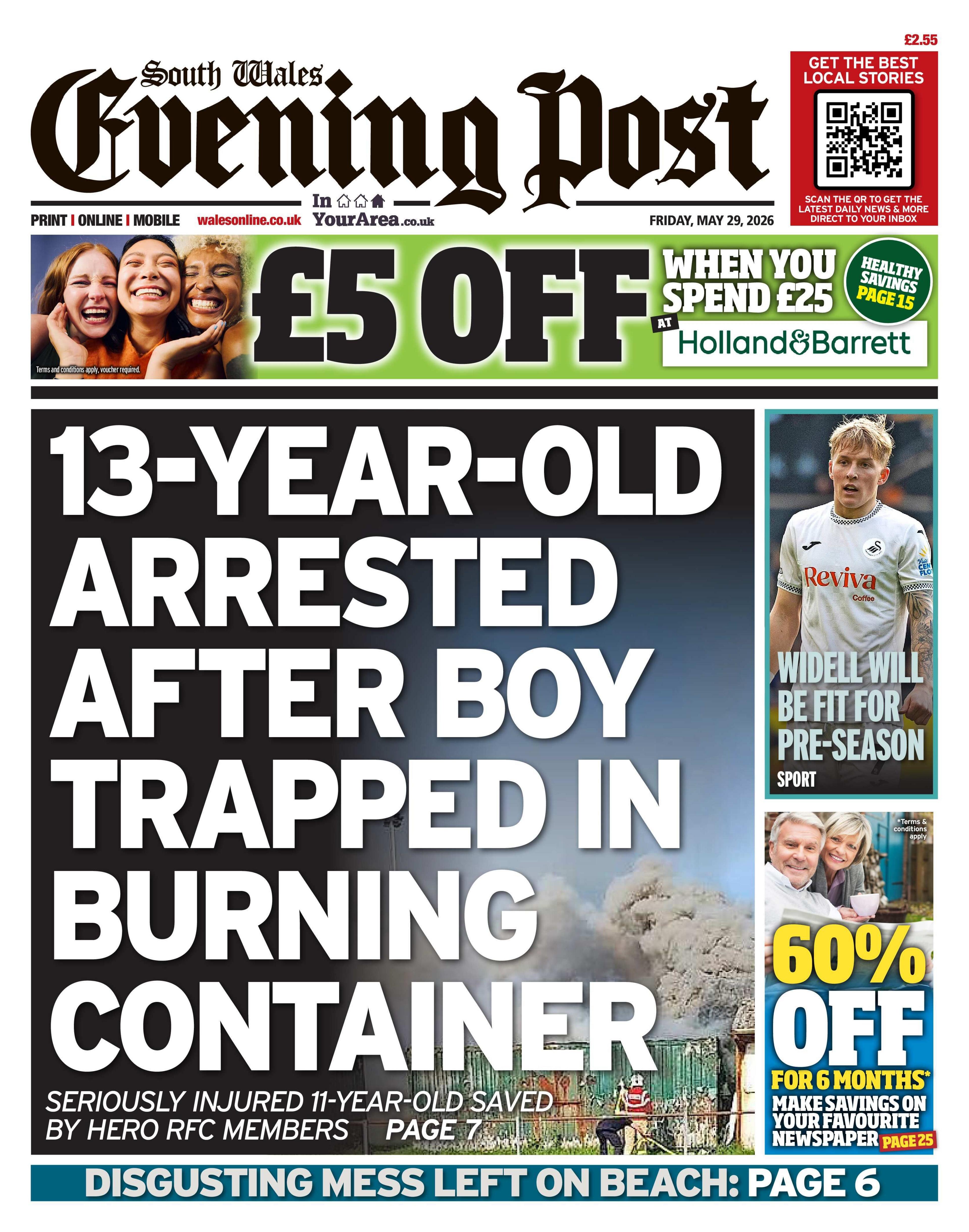 Wales' papers: 13-year-old arrested after boy trapped in burning ...