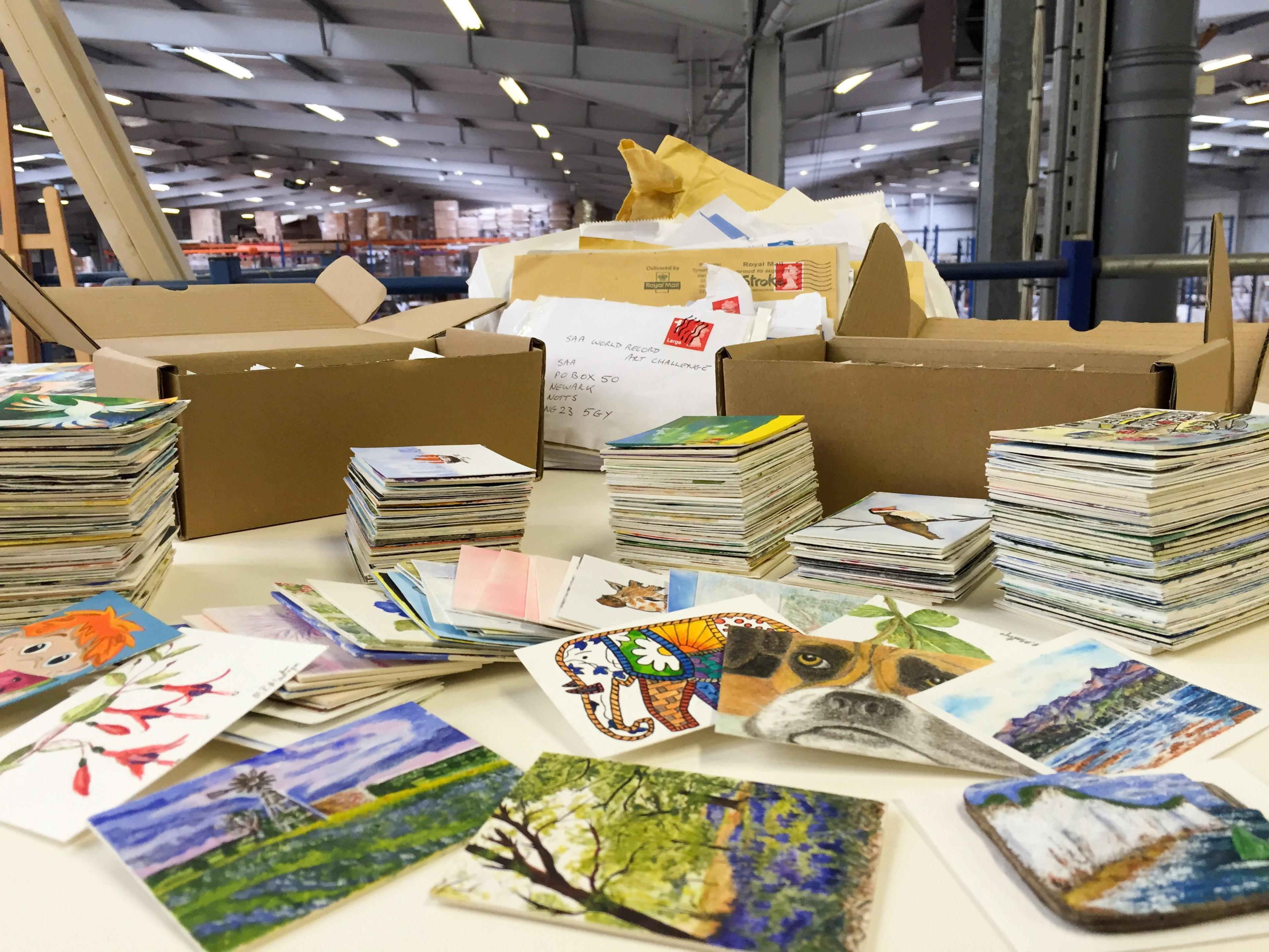 Thousands of miniature paintings on display in record attempt - BBC News