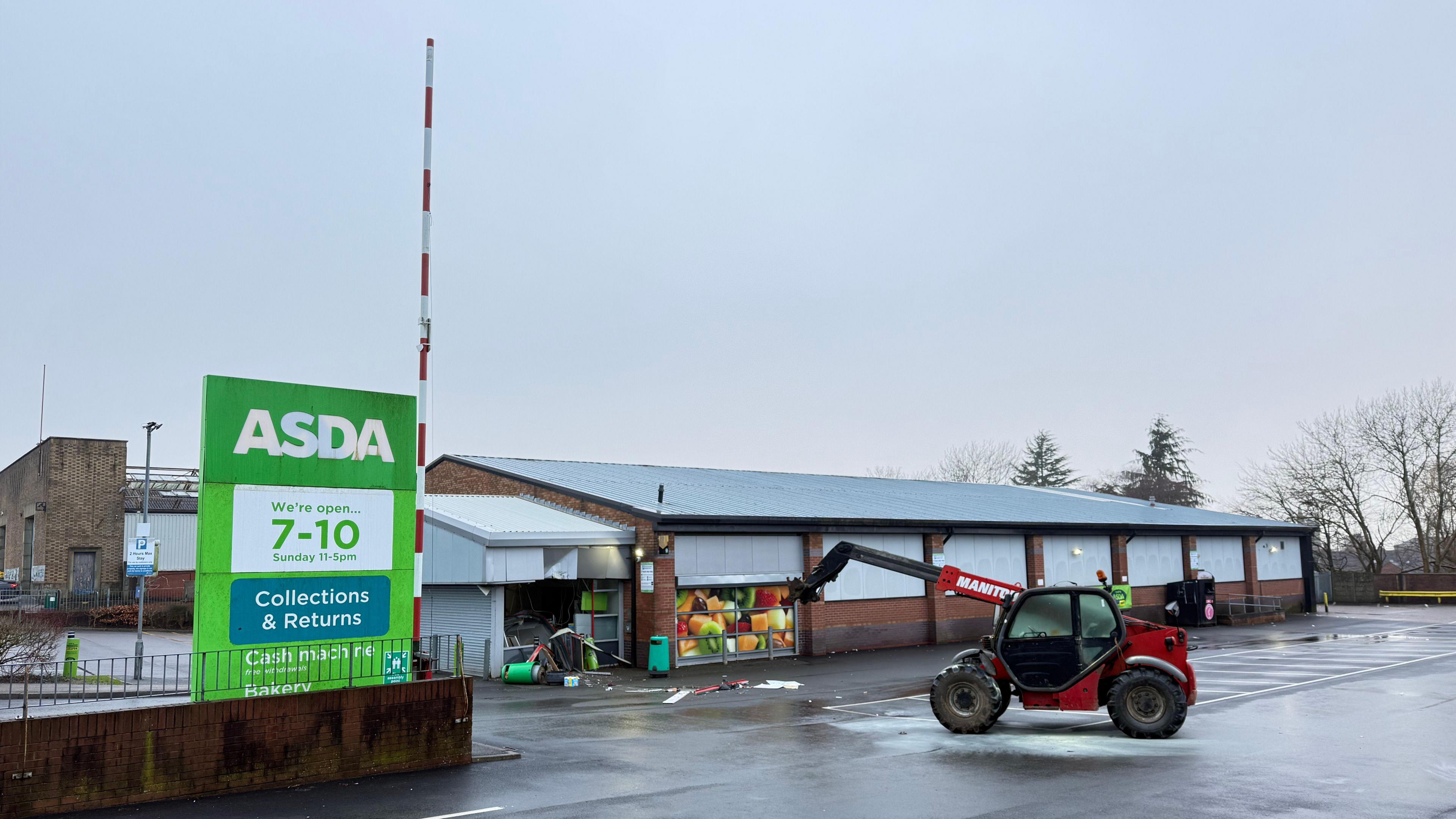 Cash machine ripped out of Leek's Asda supermarket - BBC News